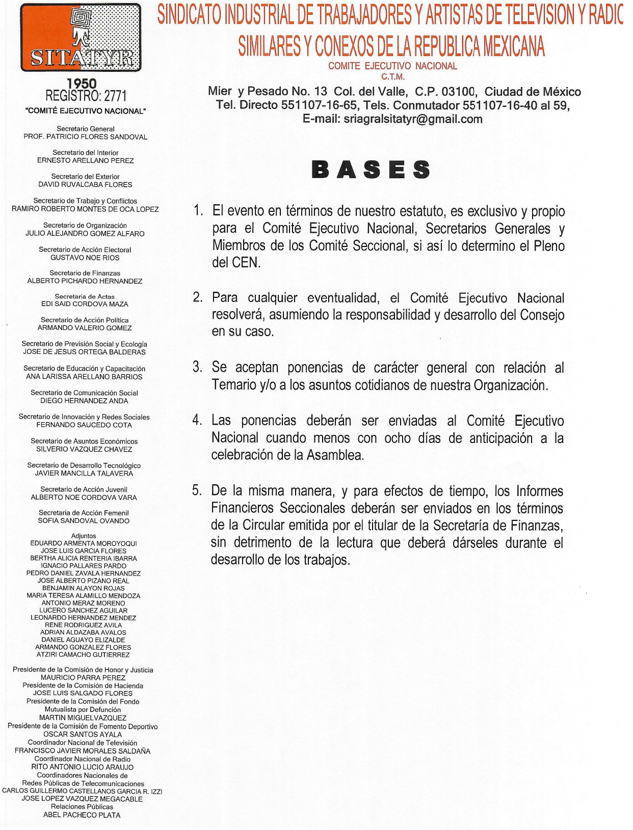 CONVOCATORIA XC ASAMBLEA GENERAL ORDINARIA DEL H. CONSEJO NACIONAL ...